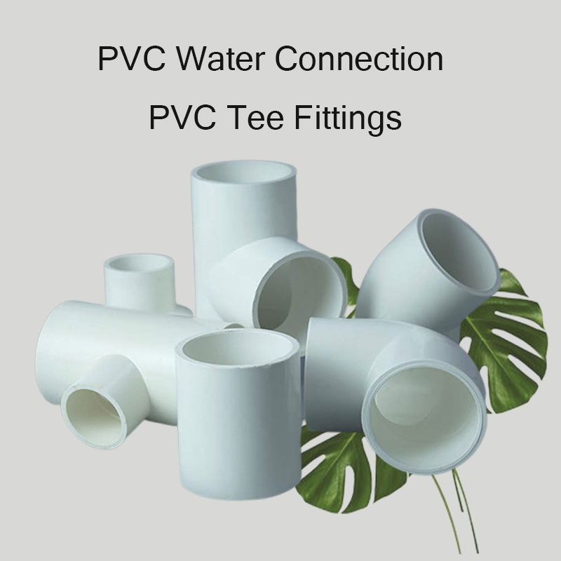 Pvc Water Connection 1/2" PVC Tee Fittings White Mounting Brackets Pipe ...